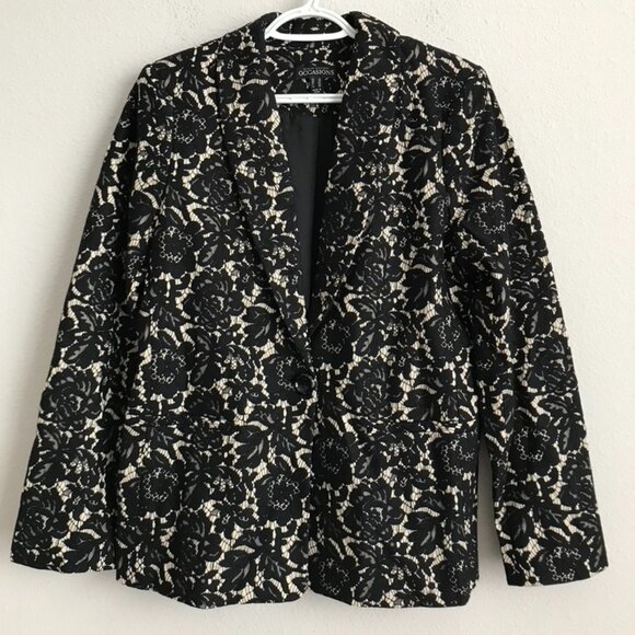Susan Graver | Jackets & Coats | Susan Graver Reg Lace Fusion Notch ...